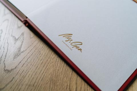 Red Velvet Cake Coated book cloth with Gold deboss | visionart